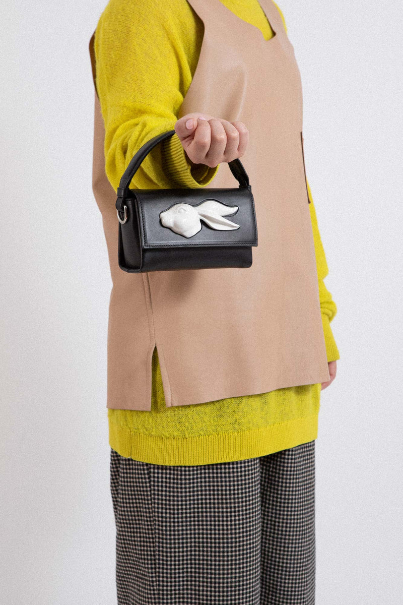 FLAP MINI RABBIT HEAD BAG BLACK – ANDRESGALLARDO
